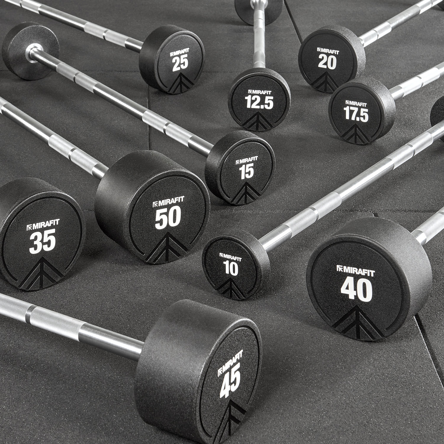 Fixed weighted barbells for strenth training
