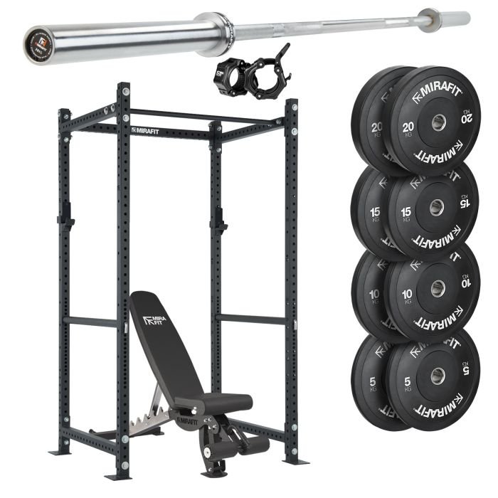 M3 Power Rack with Barbell and Weights Set | Mirafit