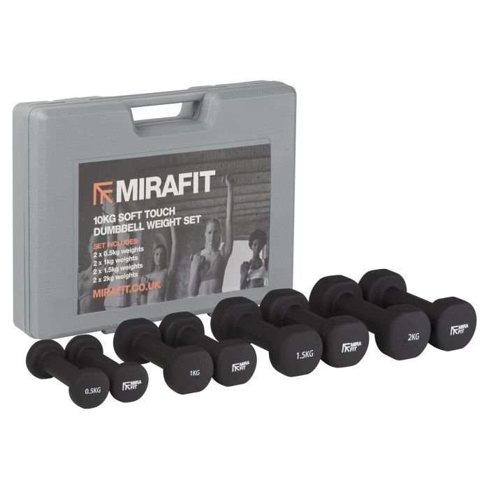 Neoprene Mini Dumbbell Weight Set Black | Mirafit