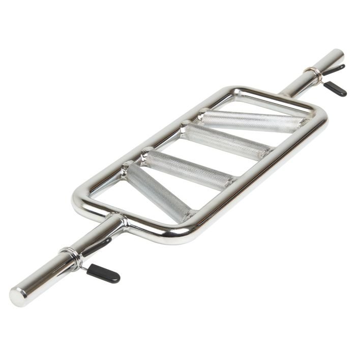Multi Grip Spinlock Tricep Bar For 1" Weights Silver | Mirafit