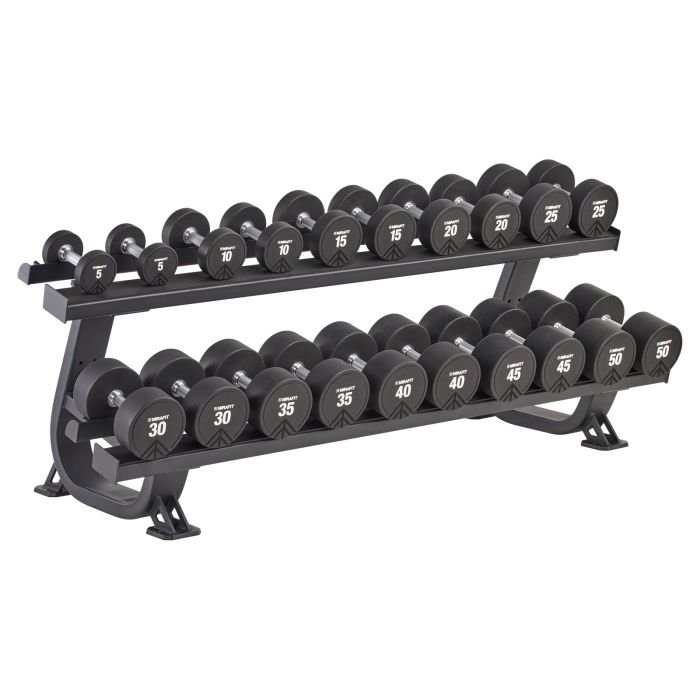 2 Tier Urethane Dumbbell Set & Rack | Mirafit