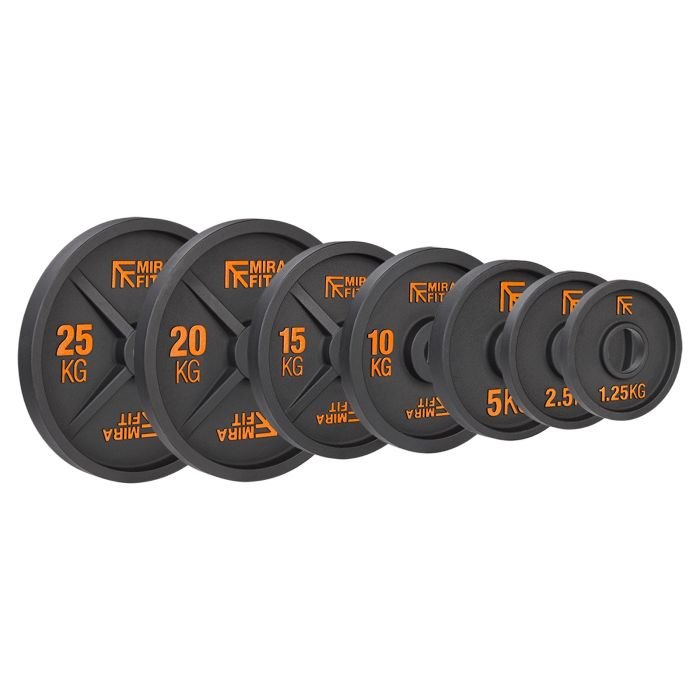 Black Deep Dish Olympic Weight Plates | Mirafit