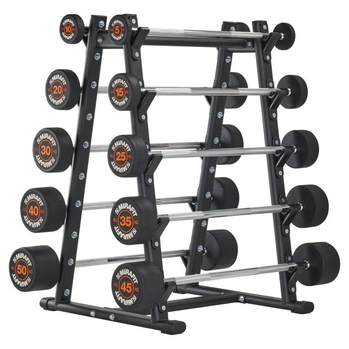 Mirafit 10 Weight Bar Set with Storage Rack | Mirafit