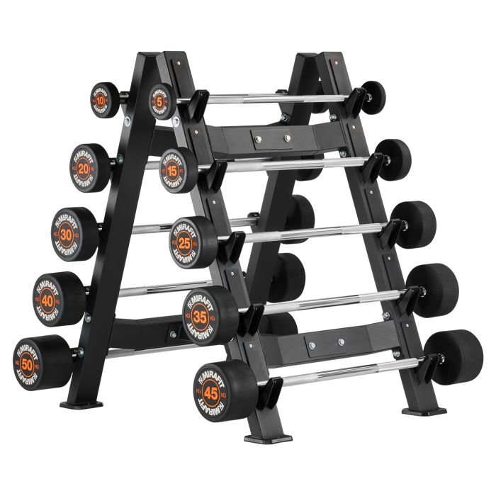 Fixed Barbell Set with 10 Bar Rack | Mirafit