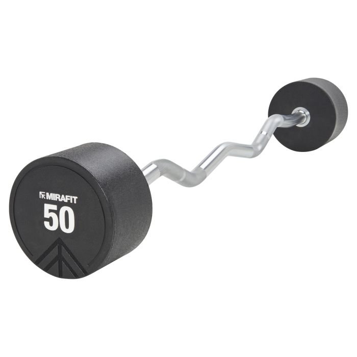 Urethane Weighted EZ Curl Bars | Mirafit