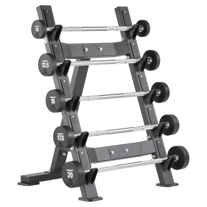 Urethane Weighted Barbell Set with Rack | Mirafit
