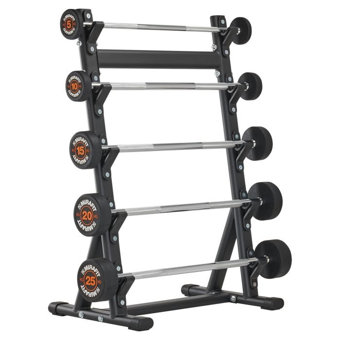 5 Weight Bar Set with Storage Rack | Mirafit