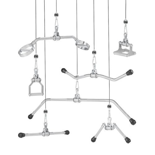 Gym Cable Machine Attachment Set - Tricep Rope and Handles | Mirafit