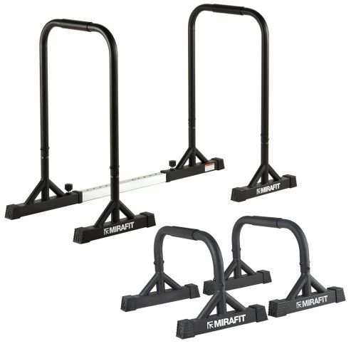 Mirafit Tall Parallettes with Adjustable Extension Bar
