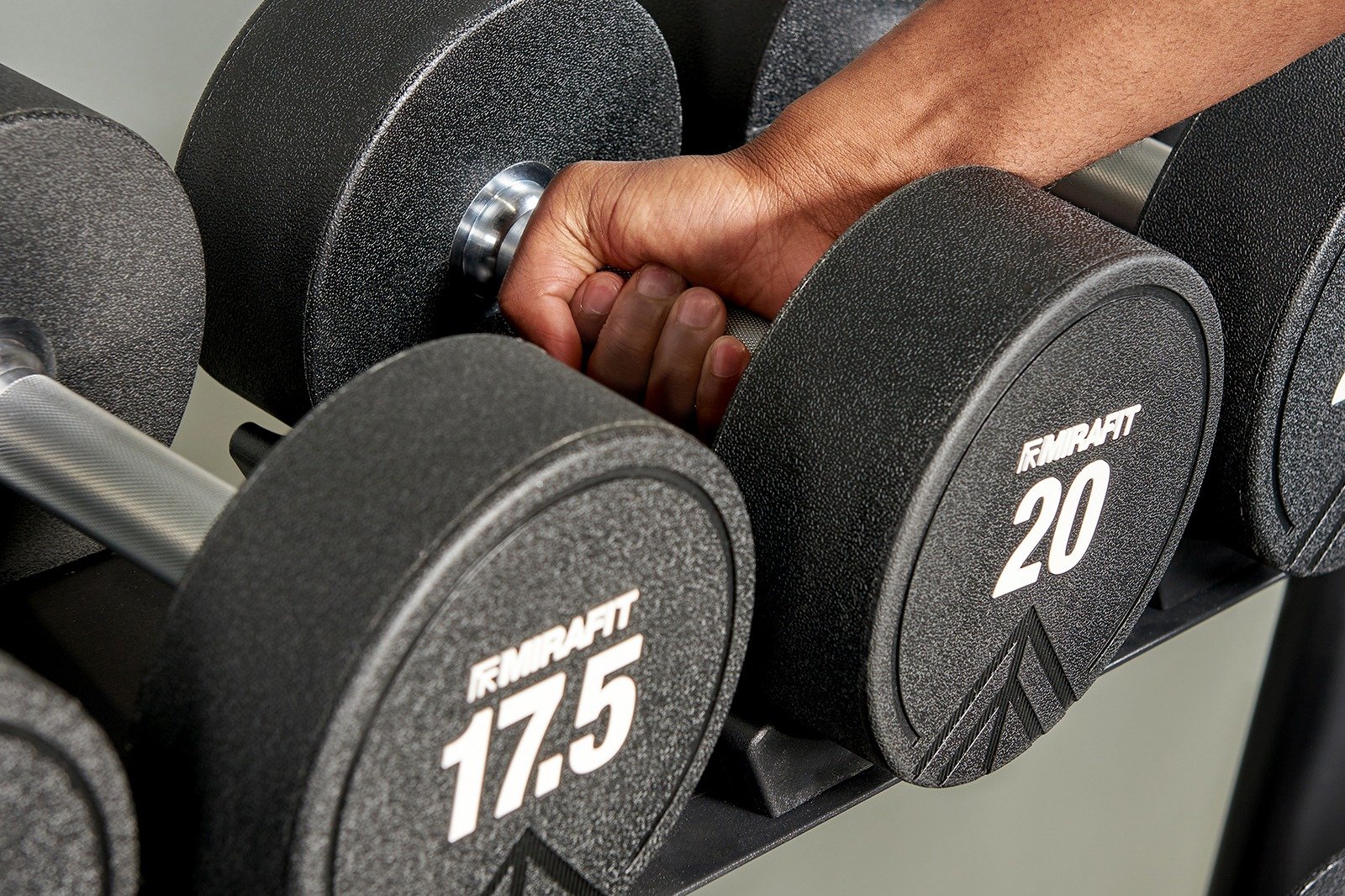 2 Tier Urethane Dumbbell Set & Rack | Mirafit