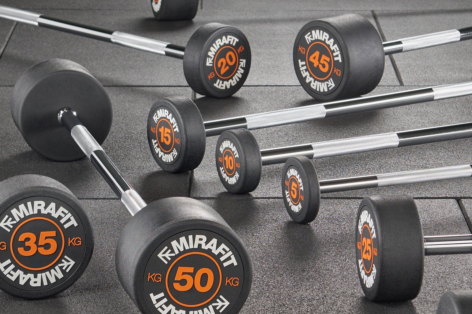 5 Weight Bar Set with Storage Rack | Mirafit